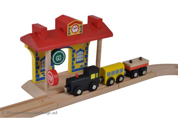 Woodtoys Treinstation | Houtentreinshop.nl